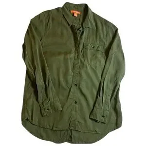 Joe Fresh | Tops | 0 Lyocell Ultra Soft Army Green Button Down Blouse ...